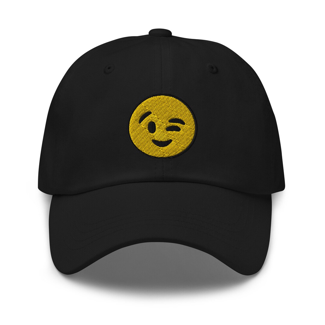 Winking Face Emoji Embroidered Baseball Cap Wink Emoticon Dad Hat - Etsy