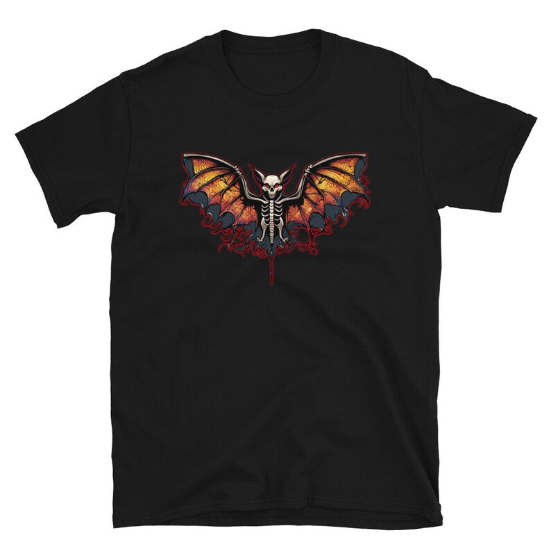 Vampire Bat Skeleton Rib Cage Halloween Short-sleeve T-shirt - Etsy