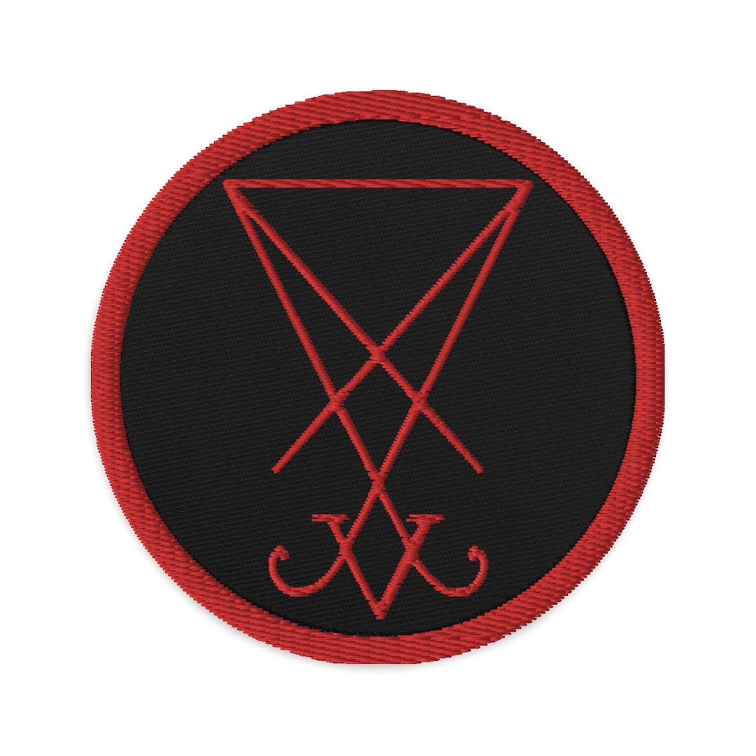 Red Thread Sigil of Lucifer Symbol the Seal of Satan Embroidered Patch ...