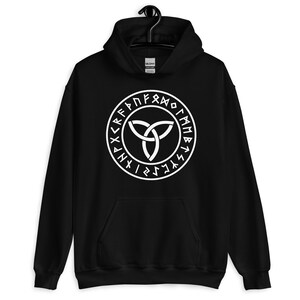 Triquetra Infinity Symbol With Viking Runes Unisex Hoodie Sweatshirt - Etsy