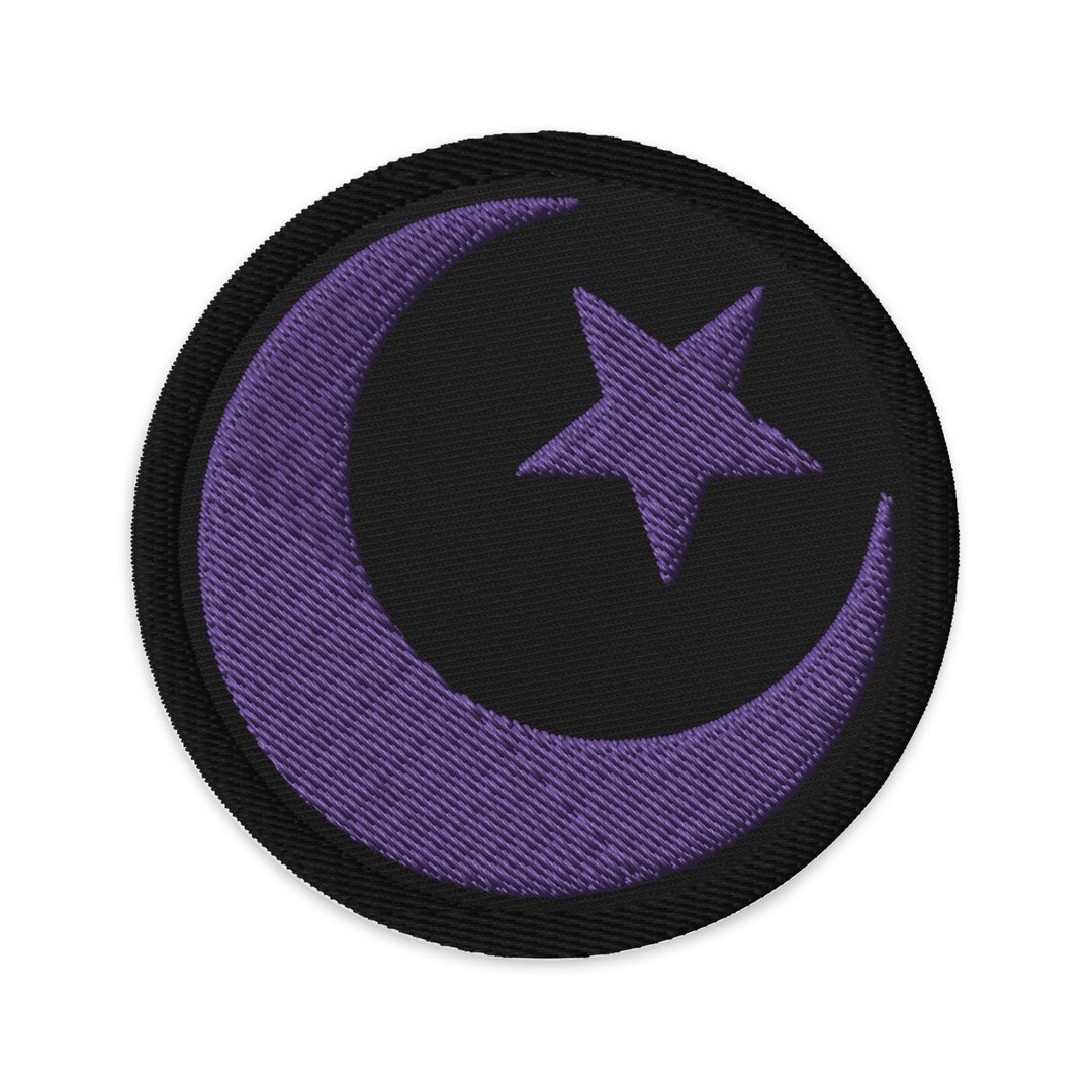 Purple Star and Crescent Moon Ancient Symbol Embroidered Patch - Etsy