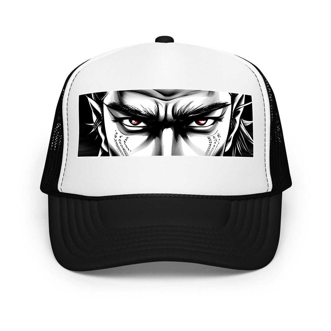 Anime Samurai Eyes Trucker Hat – Gothic Japanese Mesh Cap, Adjustable ...