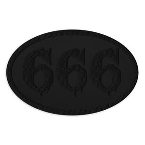 Black 666 Number of the Beast Patch – Gothic Embroidered Iron-on ...