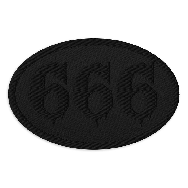Black 666 Number of the Beast Patch – Gothic Embroidered Iron-on ...