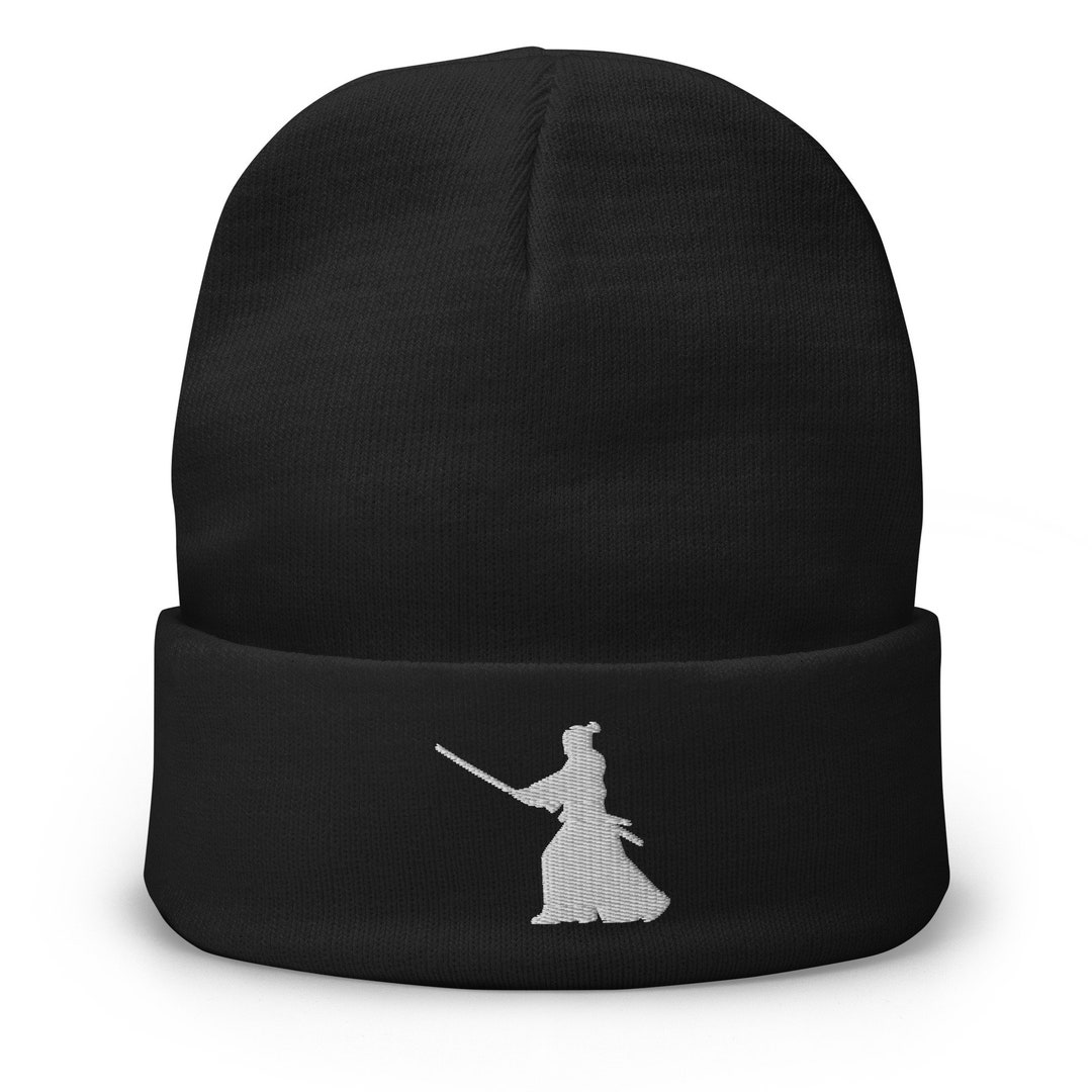 Ronin Samurai Warrior Swordsman Embroidered Cuff Beanie Seigan No Kamae ...