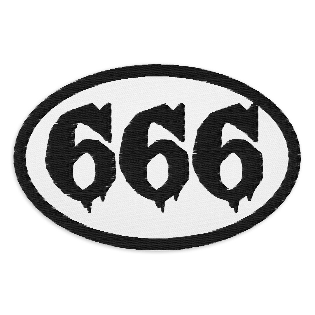 Black 666 Number of the Beast Patch – Gothic Embroidered Iron-on ...