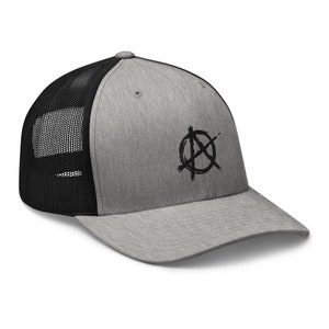 Black Anarchy Sign Punk Rock Chaos Embroidered Retro Trucker Cap ...