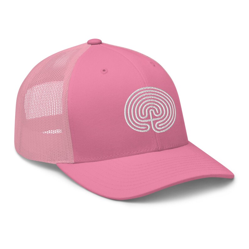 Ancient Labyrinth Maze Symbol Trucker Hat, Snapback Mesh Cap ...