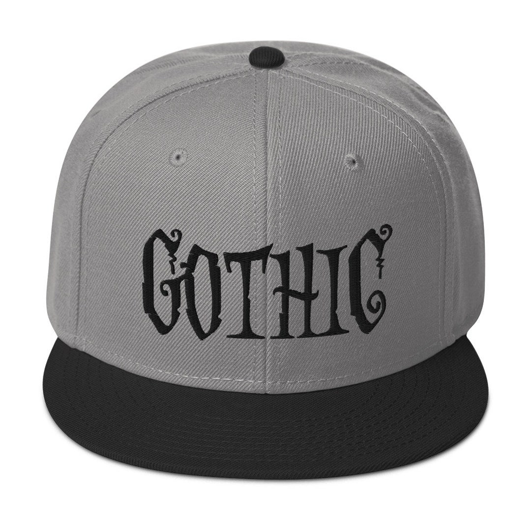Black Gothic Dramatic Style Embroidered Flat Bill Cap Snapback Hat - Etsy