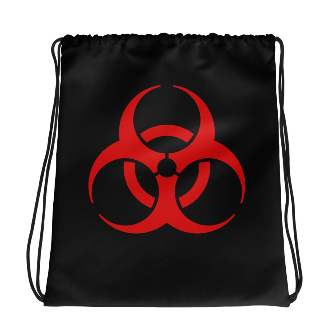 Red Bio Hazard Symbol Warning Sign Drawstring Cinch Bag - Etsy