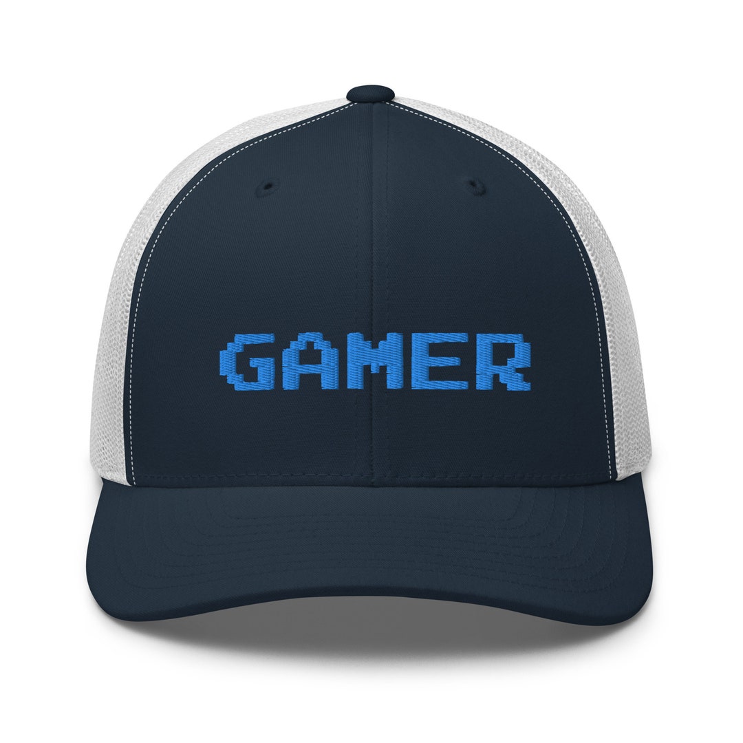 8 Bit Gamer Embroidered Retro Trucker Cap Snapback Hat - Etsy
