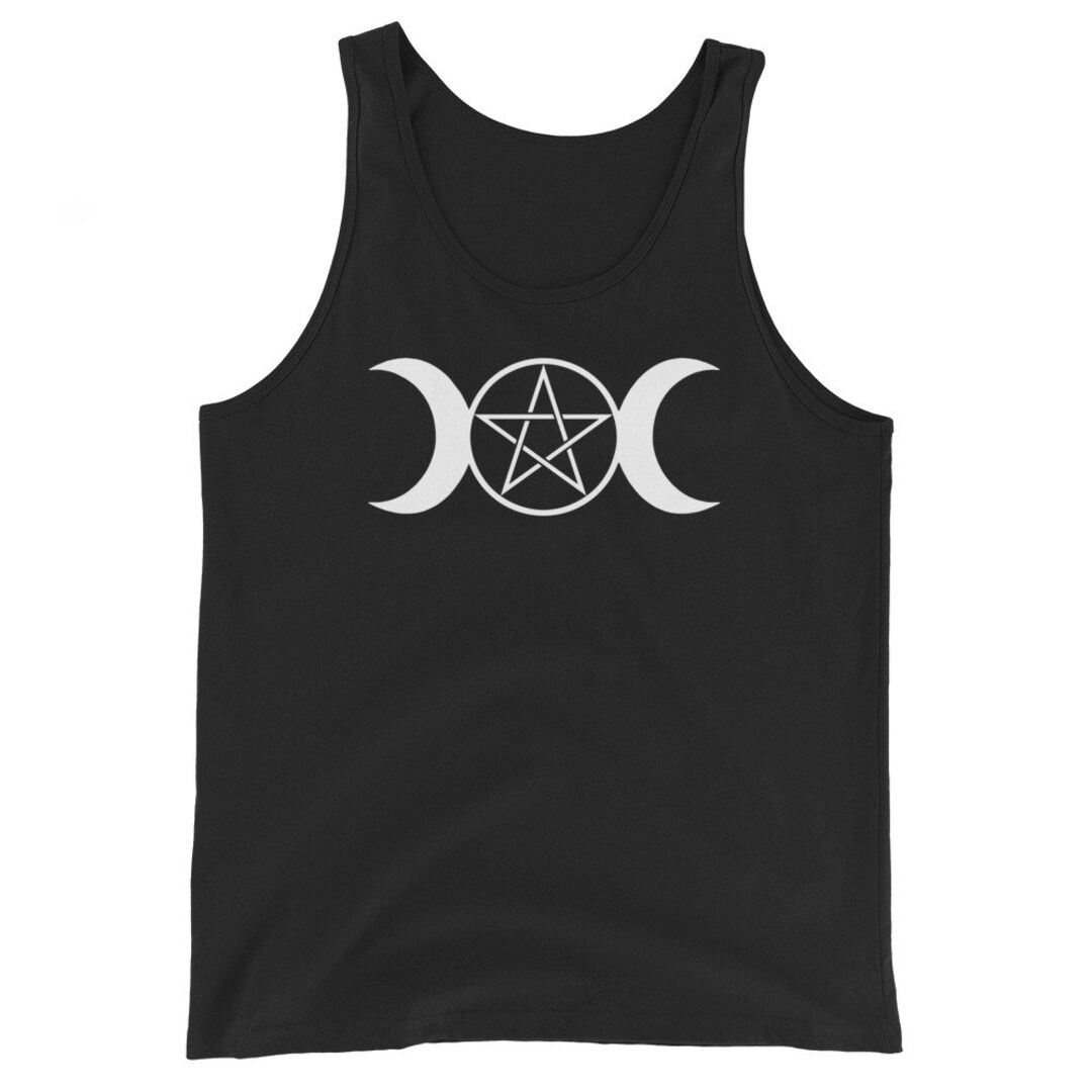White Triple Moon Goddess Wiccan Pagan Symbol Men's Tank Top - Etsy