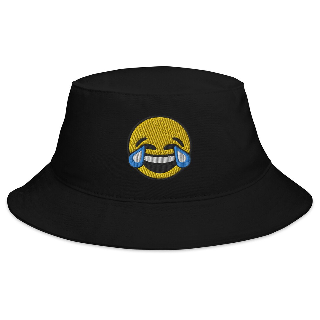 Tears of Joy Emoji Embroidered Bucket Hat Crying Emoticon - Etsy
