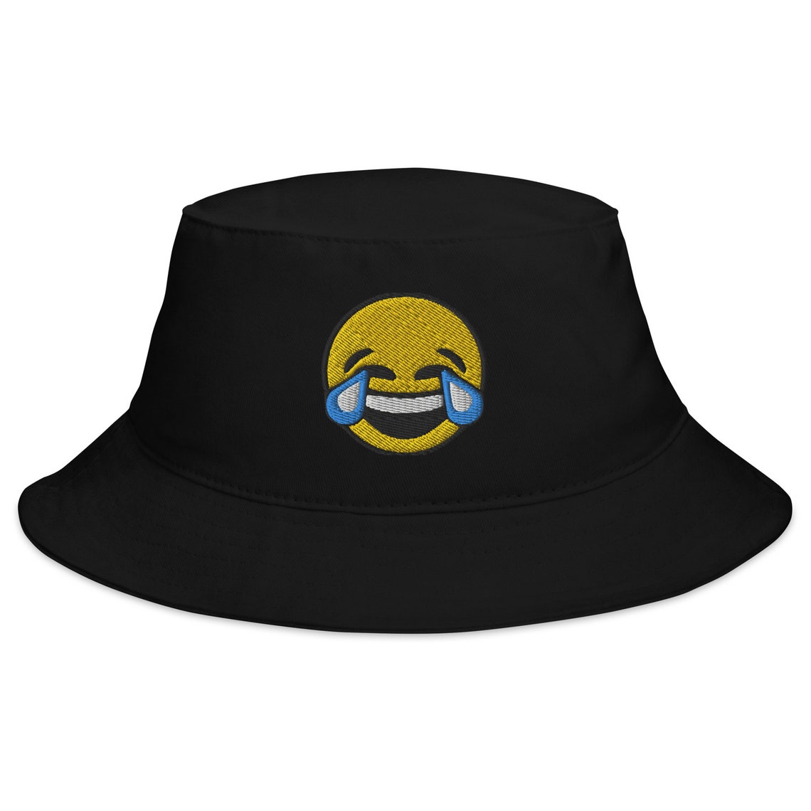 Tears of Joy Emoji Embroidered Bucket Hat Crying Emoticon - Etsy