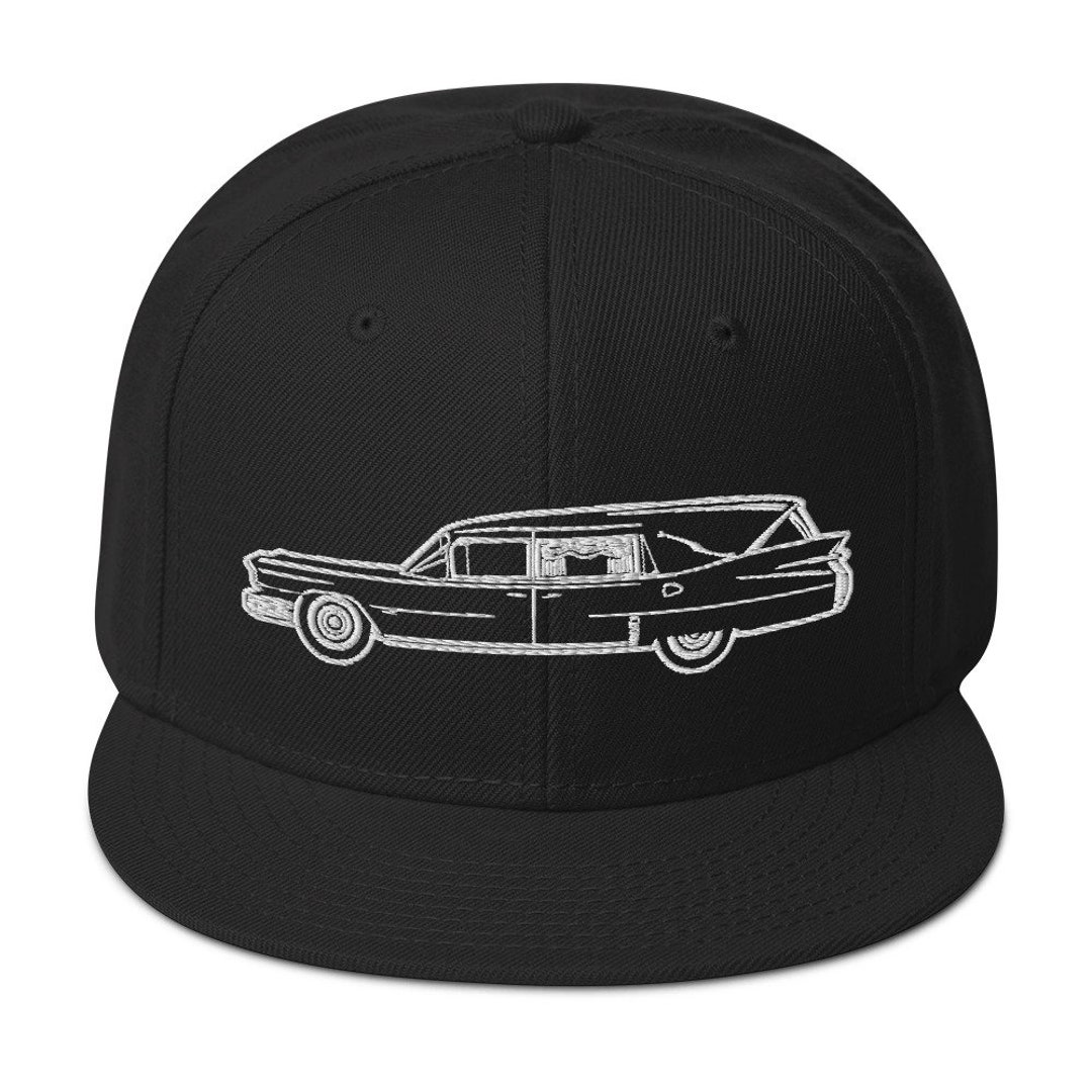 Hearse Funeral Car Embroidered Casket Coat Flat Bill Cap Snapback Hat - Etsy