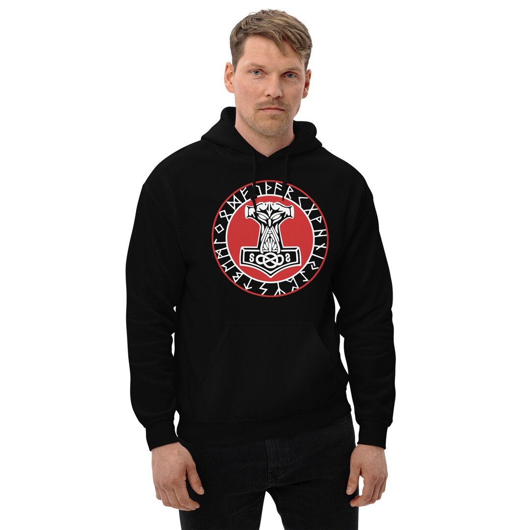 Odin Chief of the Gods Norse Mythology Rune Script Unisex Hoodie ...