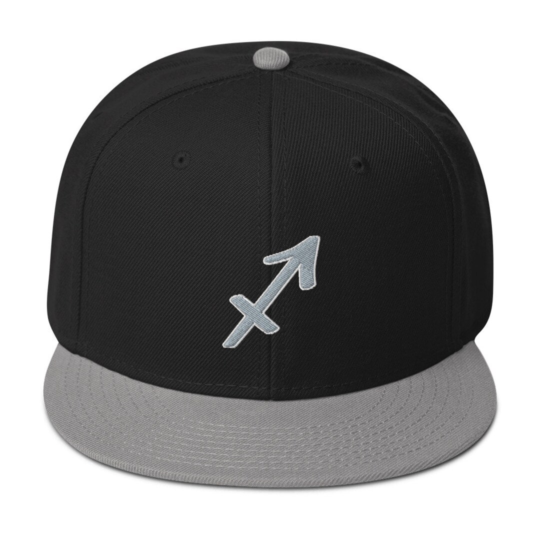 Zodiac Sign Sagittarius Embroidered Flat Bill Cap Snapback Hat ...