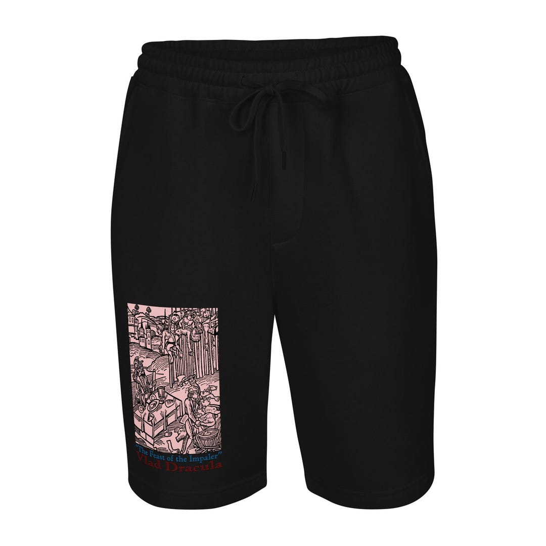 Feast of the Impaler Shorts – Vlad Dracula Gothic Fleece Shorts, Dark ...