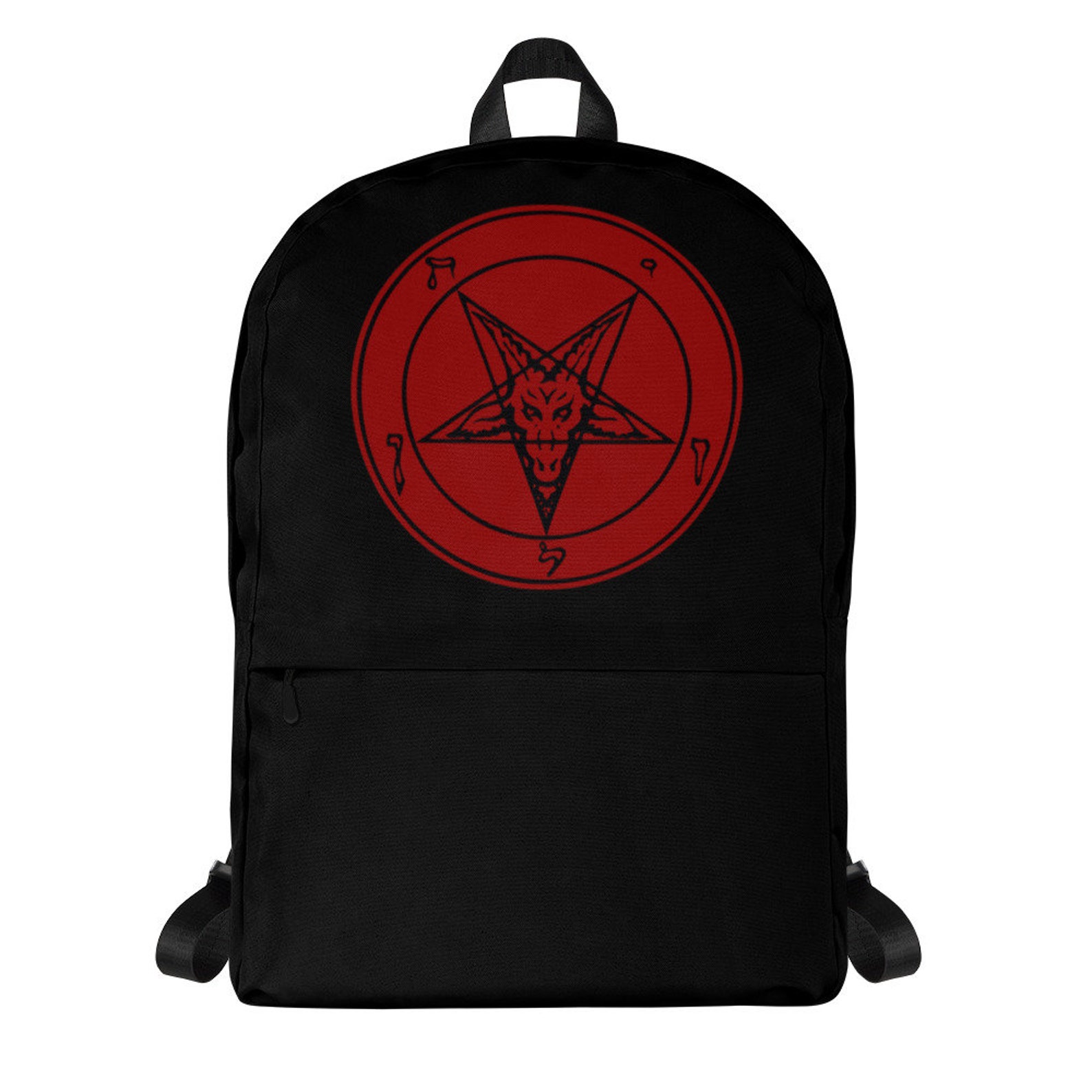 Solid Red Sigil of Baphomet Church of Satan Pentagram Backpack - Etsy