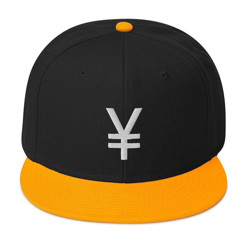 The Yen and Yuan Sign of Money Currency Embroidered Flat Bill Cap ...