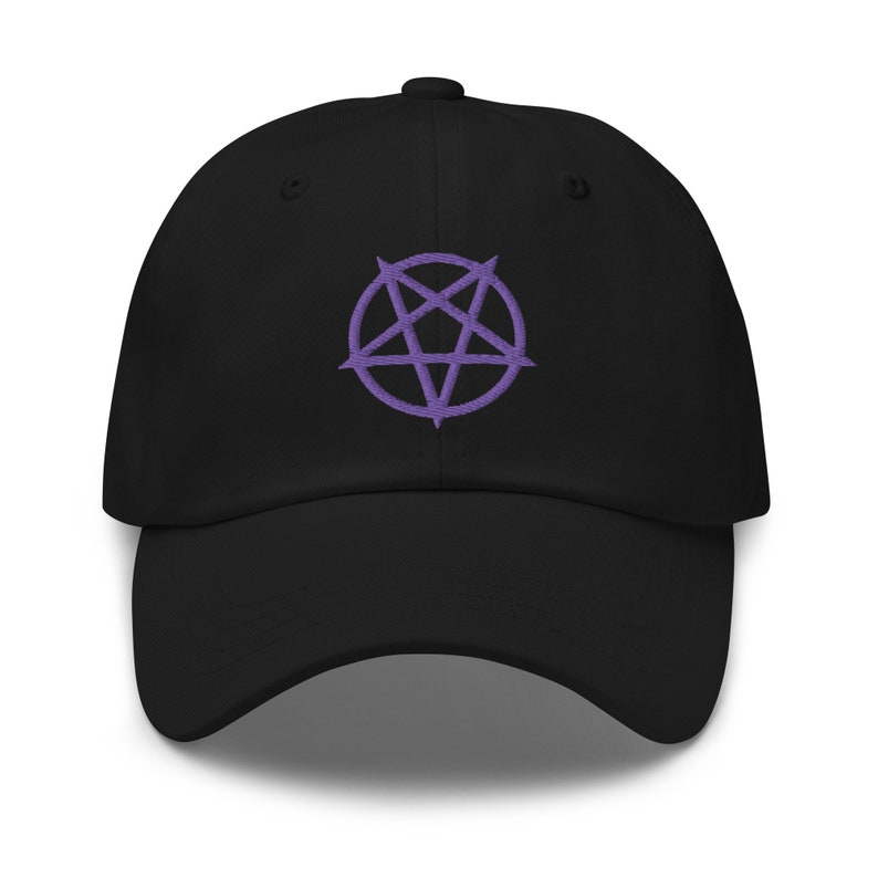 Inverted Pentagram Occult Symbol Embroidered Baseball Cap Evil - Etsy