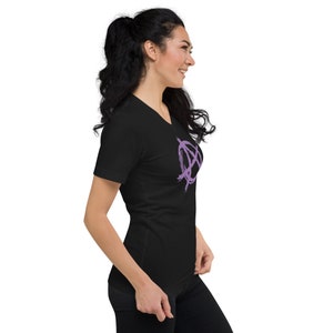 Purple Anarchy is Order Symbol Punk Rock Women’s Short Sleeve V-neck T ...