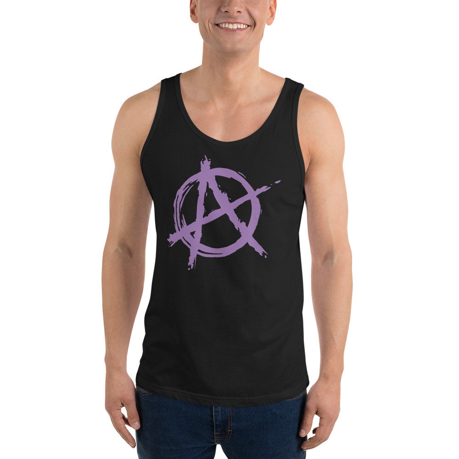 Purple Anarchy is Order Symbol Punk Rock Men's Tank Top - Etsy