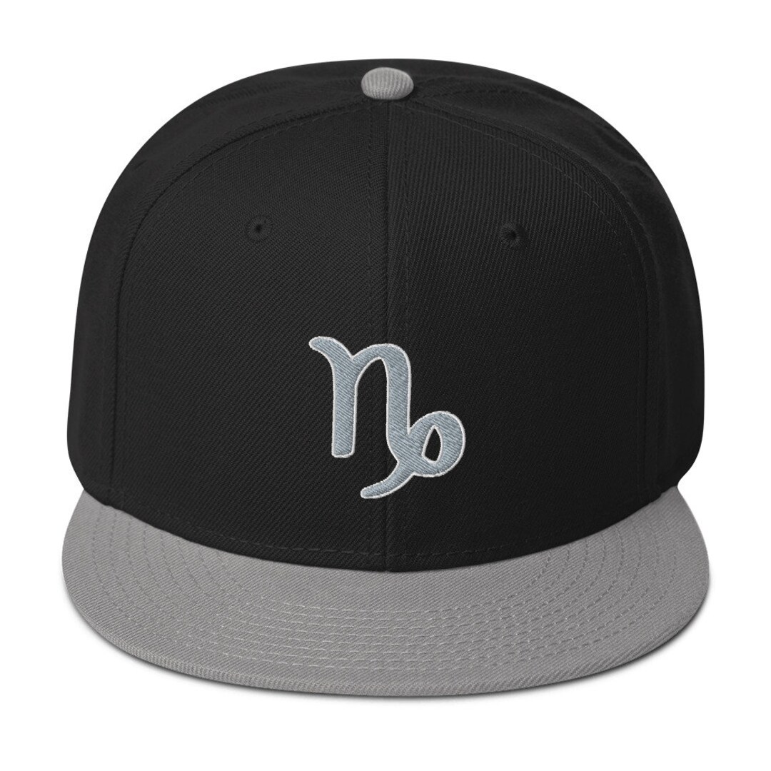 Zodiac Sign Capricorn Embroidered Flat Bill Cap Snapback Hat Astrology ...