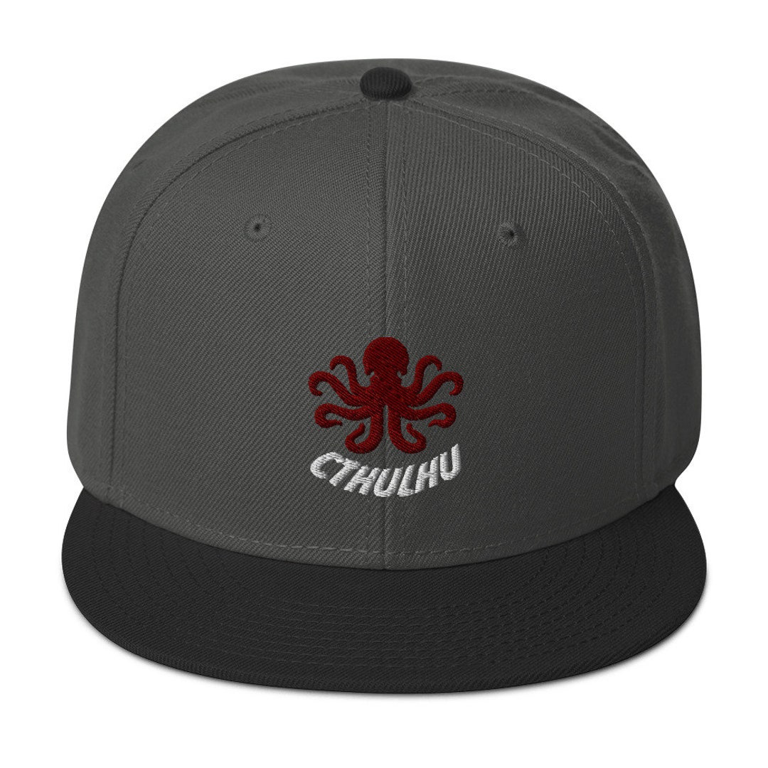 The Call of Cthulhu Horror Fiction Embroidered Flat Bill Cap Snapback ...