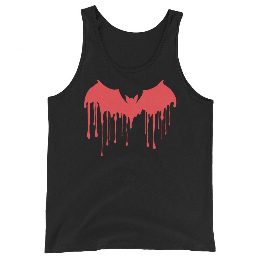 Red Blood Drip Melting Vampire Bat Men's Tank Top - Etsy