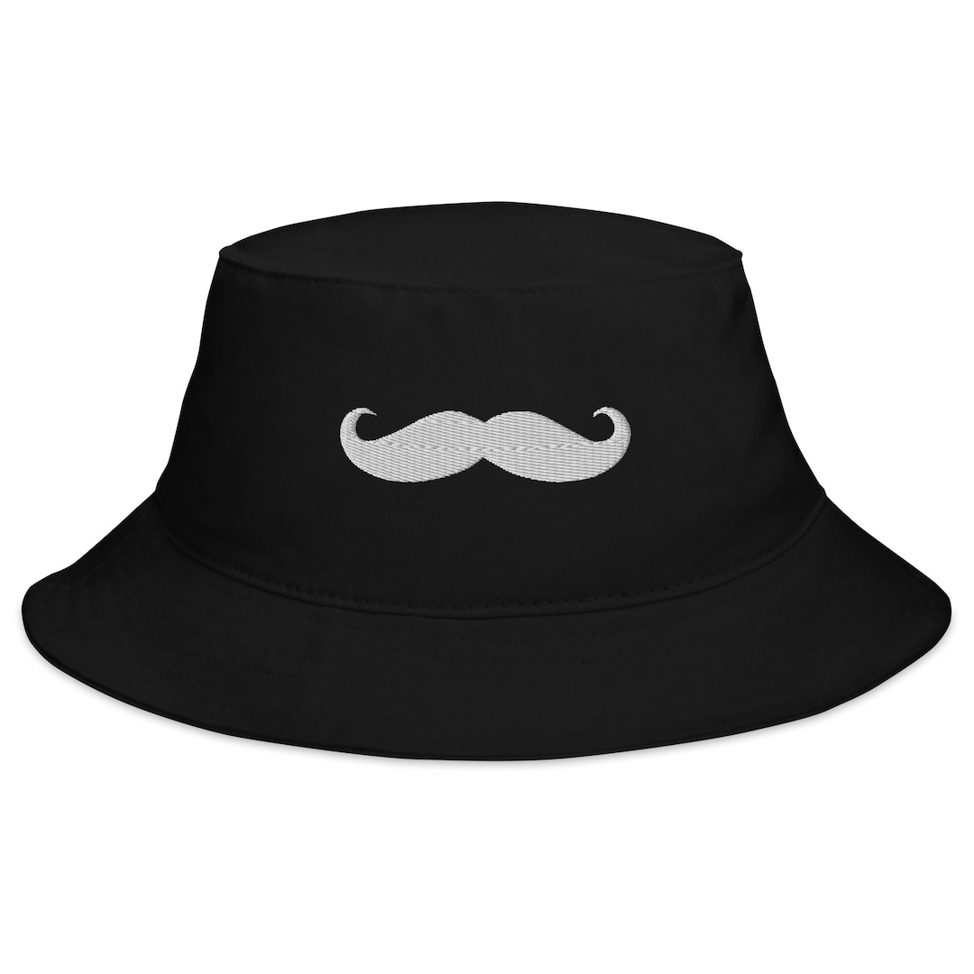 Classic Handlebar Mustache Embroidered Bucket Hat - Etsy