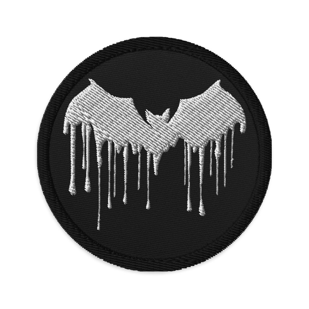 Vampire Bat Blood Drip Embroidered Patch White Thread - Etsy