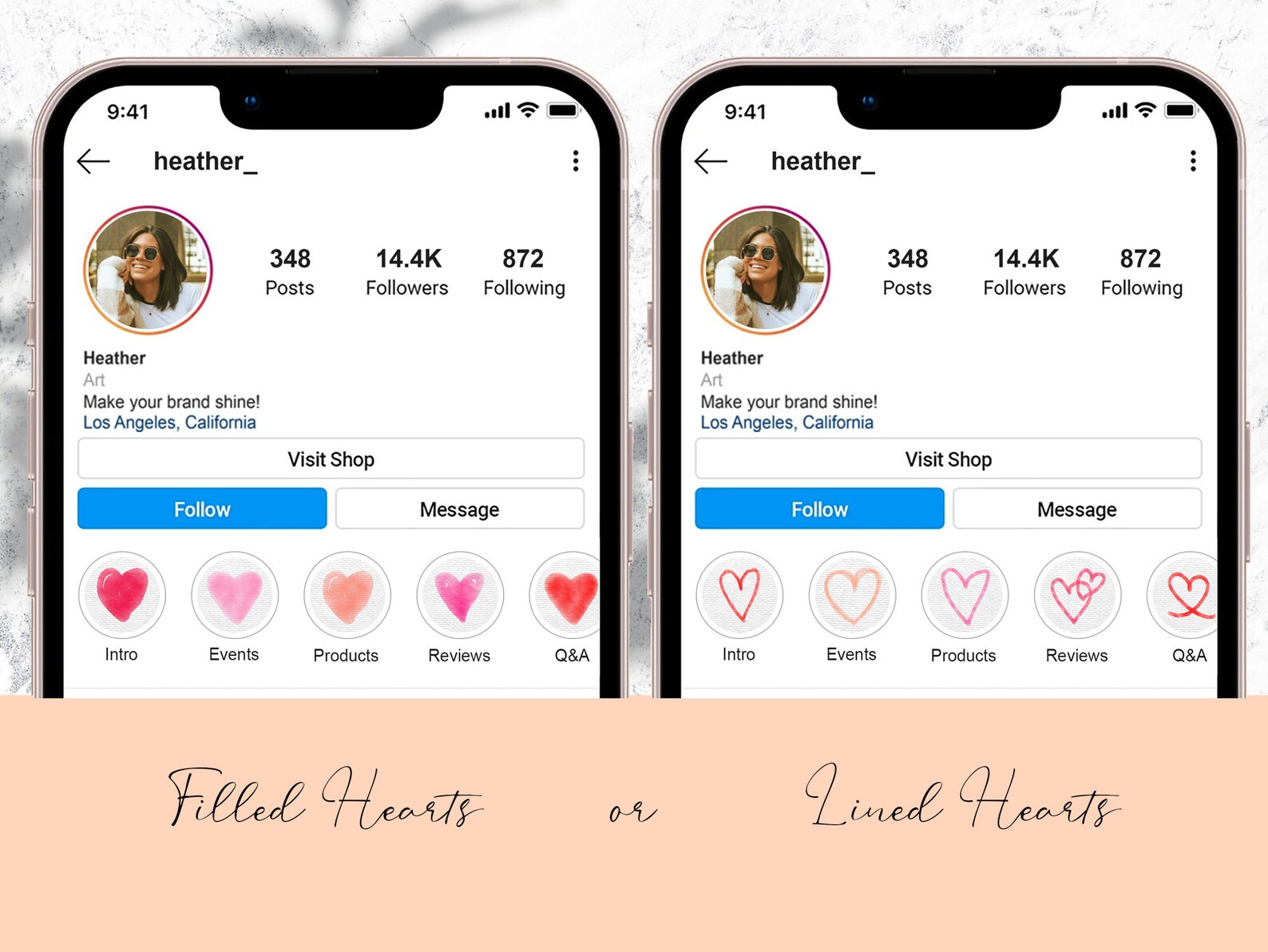 18 Red and Pink Heart Watercolor Instagram Highlight Covers, IG Story ...
