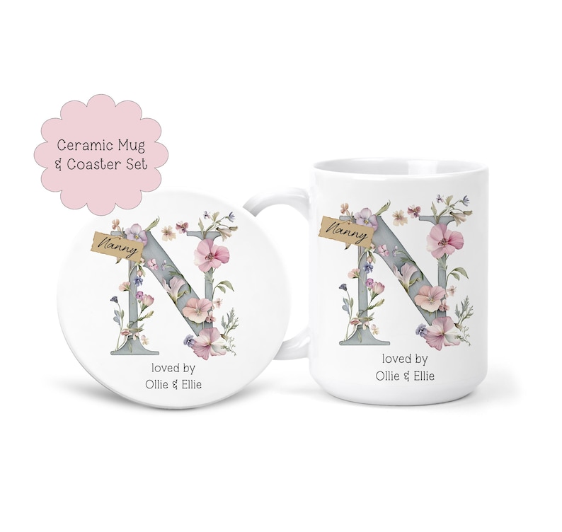 Personalised Mug & Ceramic Coaster Set - Grandma - Granny - Loved by ...