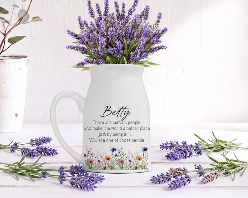 Personalised Ceramic Small Vase - Jug - Mum - Friend - Sister Gift ...