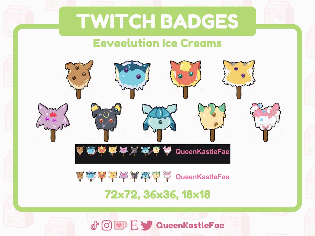 Twitch Sub Badges | Melted Ice Cream Eeveelution Sub Badges Twitch ...