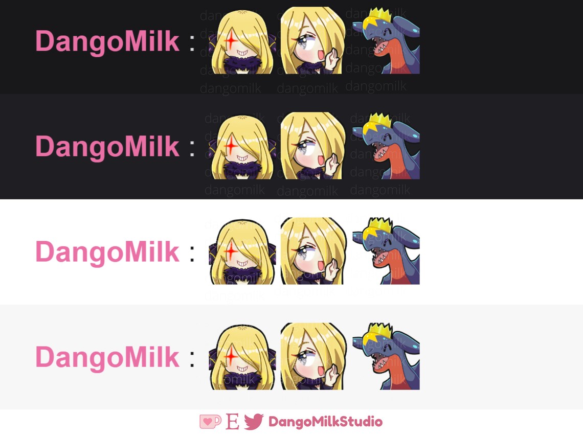 Twitch Emotes Cynthia and Garchomp Emote Pack Twitch/discord - Etsy UK