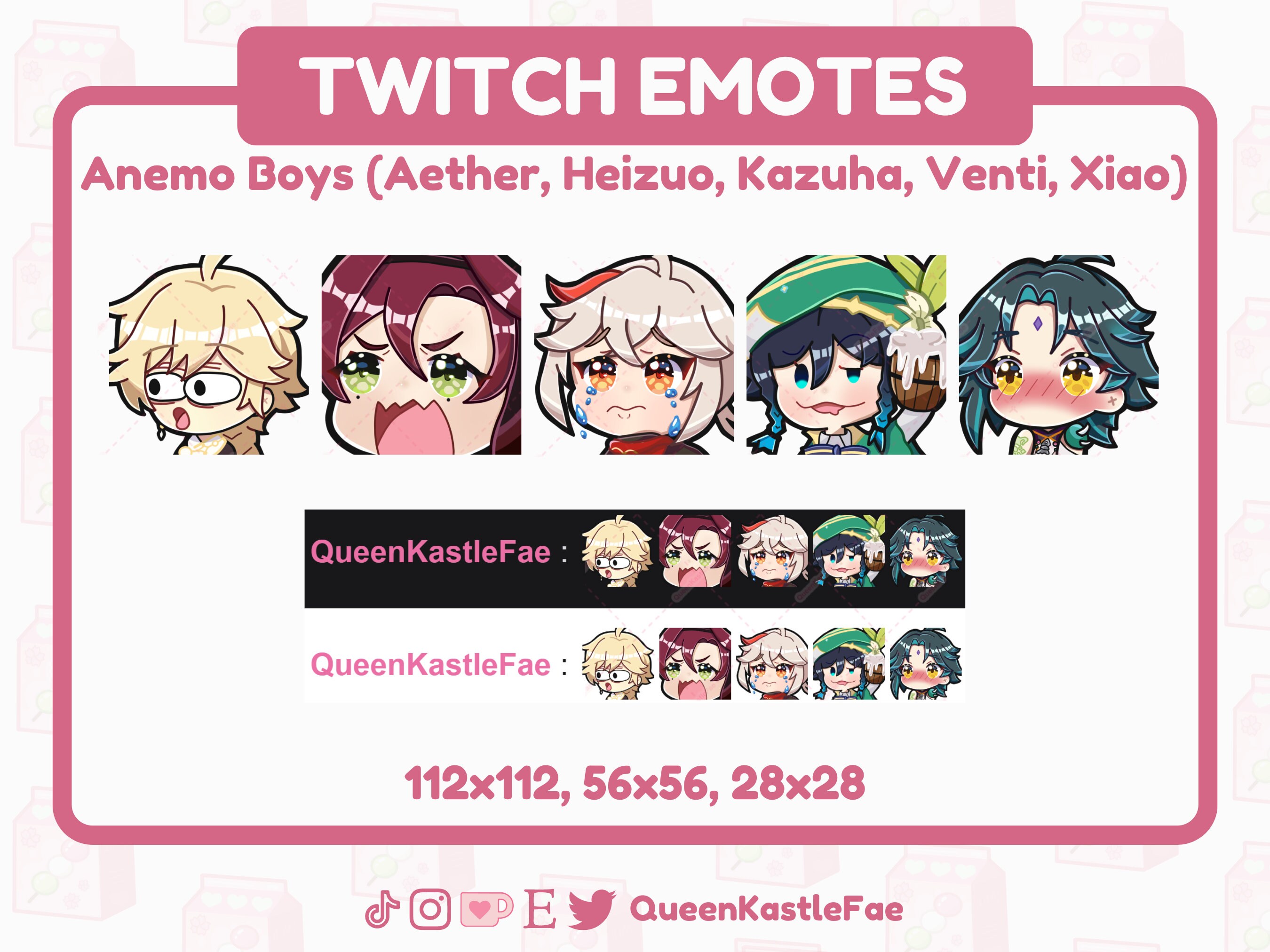 Twitch Emotes | Genshin Impact Anemo Boys Emote Pack Twitch/discord ...