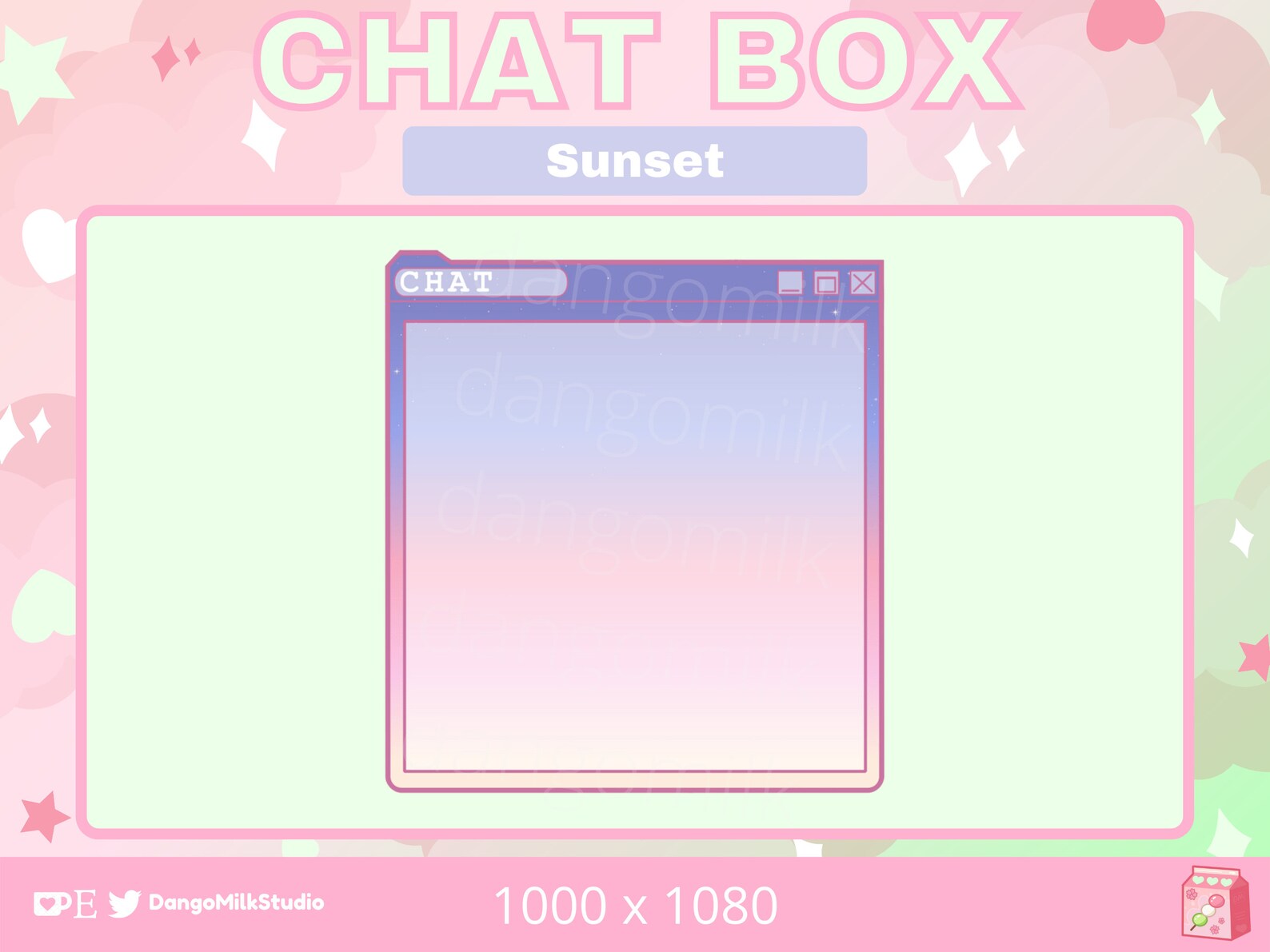 Twitch Overlay Sunset Chat Box Retro Theme Window UI - Etsy