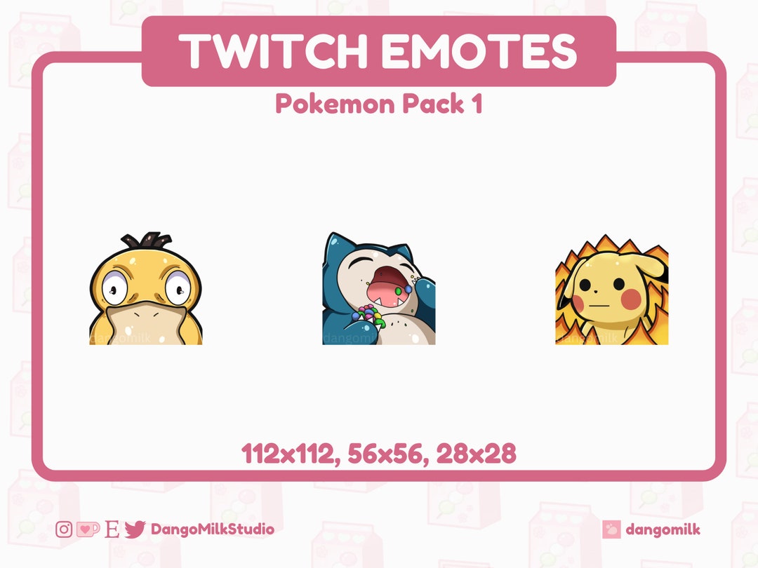 Twitch Emotes Pokemon Emote Pack Twitch/discord Pikachu, Snorlax ...