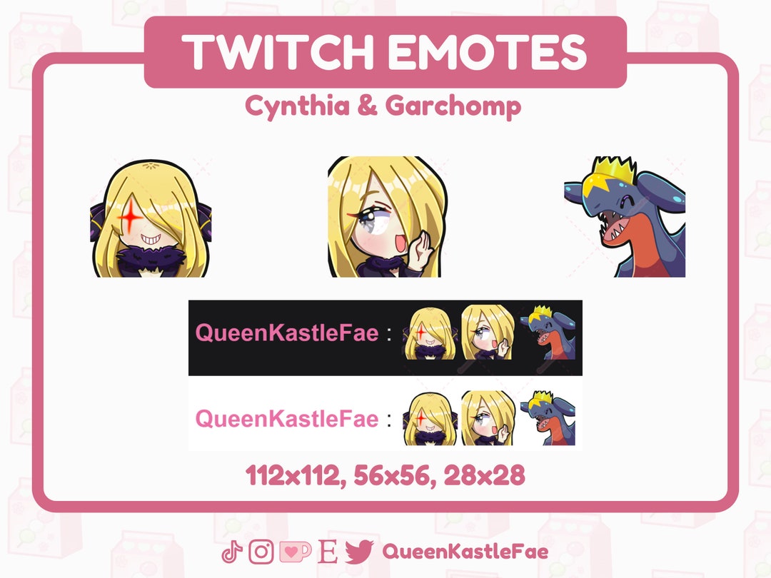 Twitch Emotes | Cynthia and Garchomp Emote Pack Twitch/discord ...