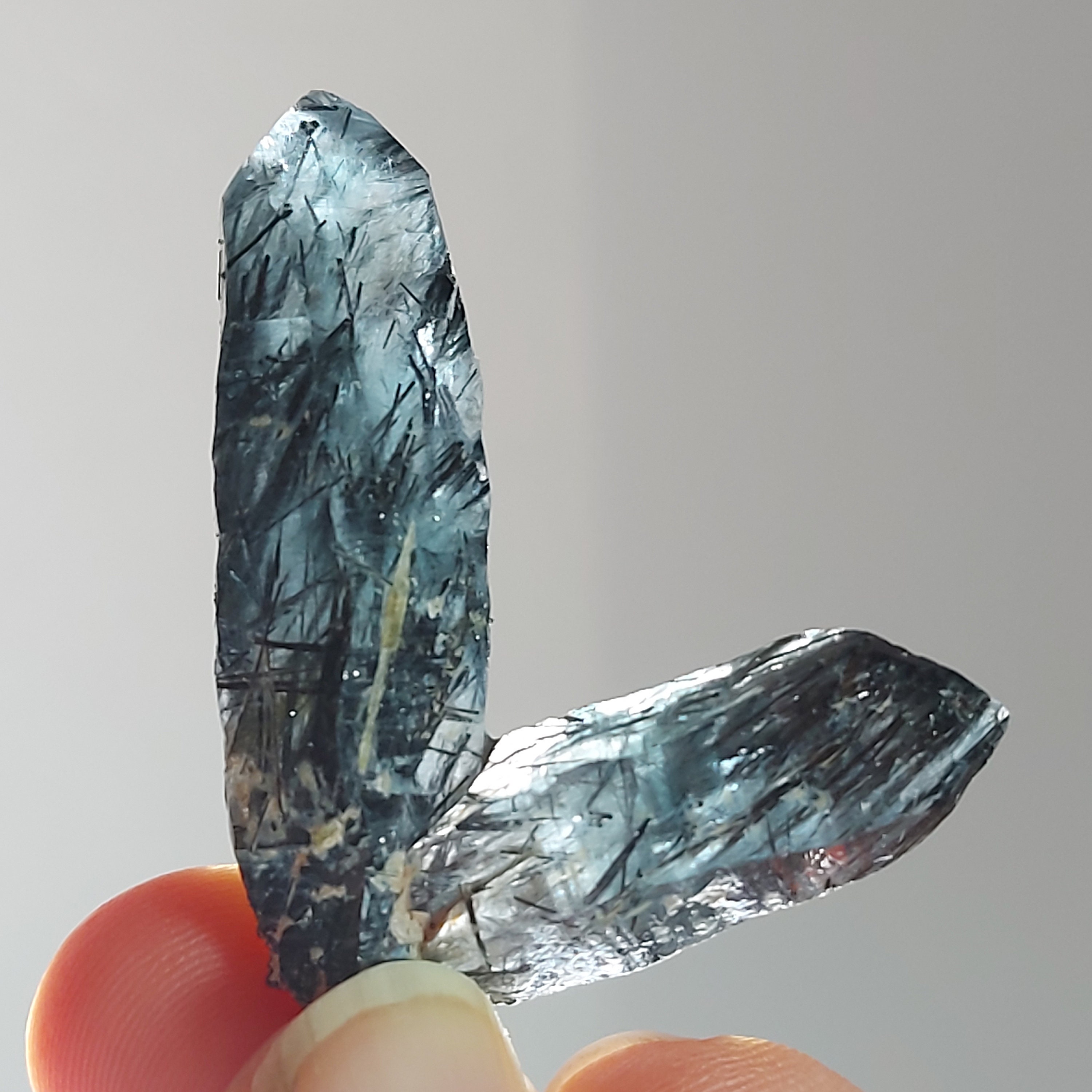 Rare Twin Blue Tourmaline in Quartz Indicolite Included Clear Quartz ...