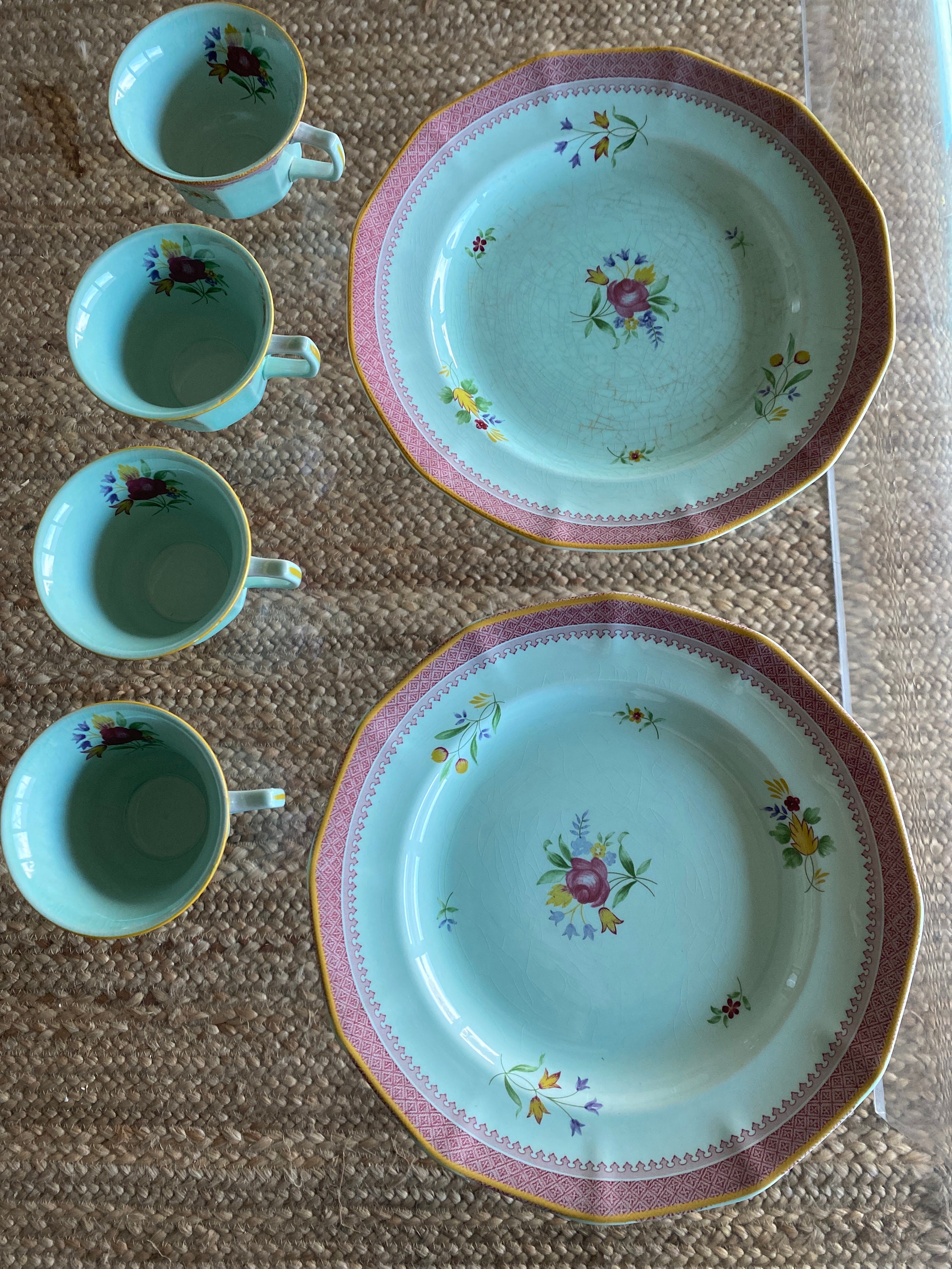 Calyx Ware Lowestoft Adams Plate and Cups - Etsy