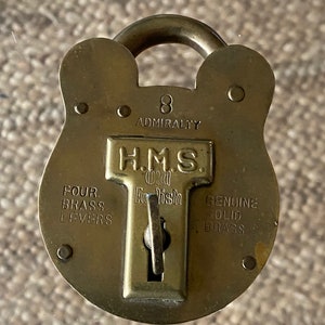 Solid Brass Old English JAS Morgan and Sons Padlock W Key 4 Lever - Etsy