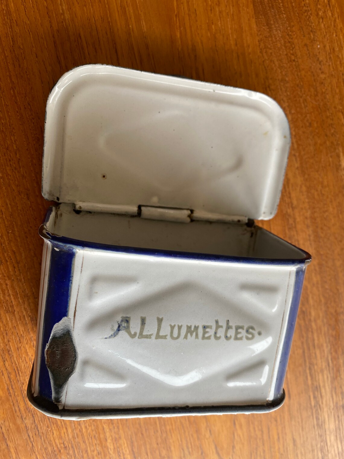 Allumettes French Enamel Box Antique - Etsy