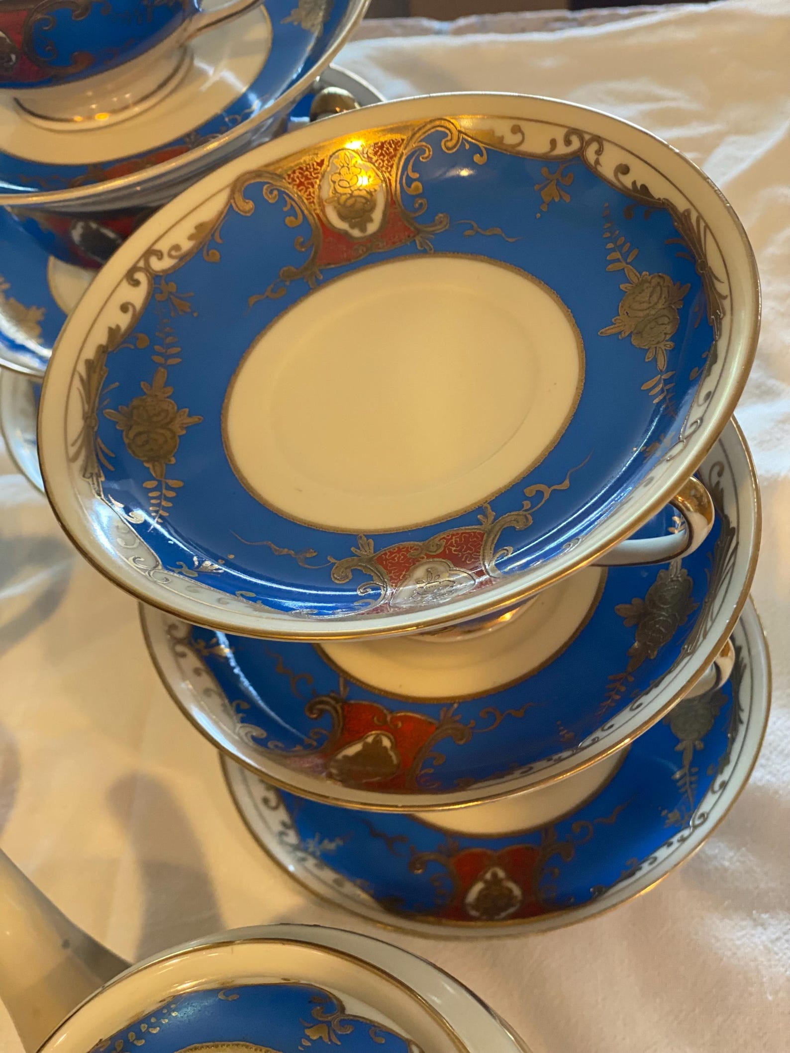 HIRA China Made in Japan Blue and Gold Tea Set - Etsy