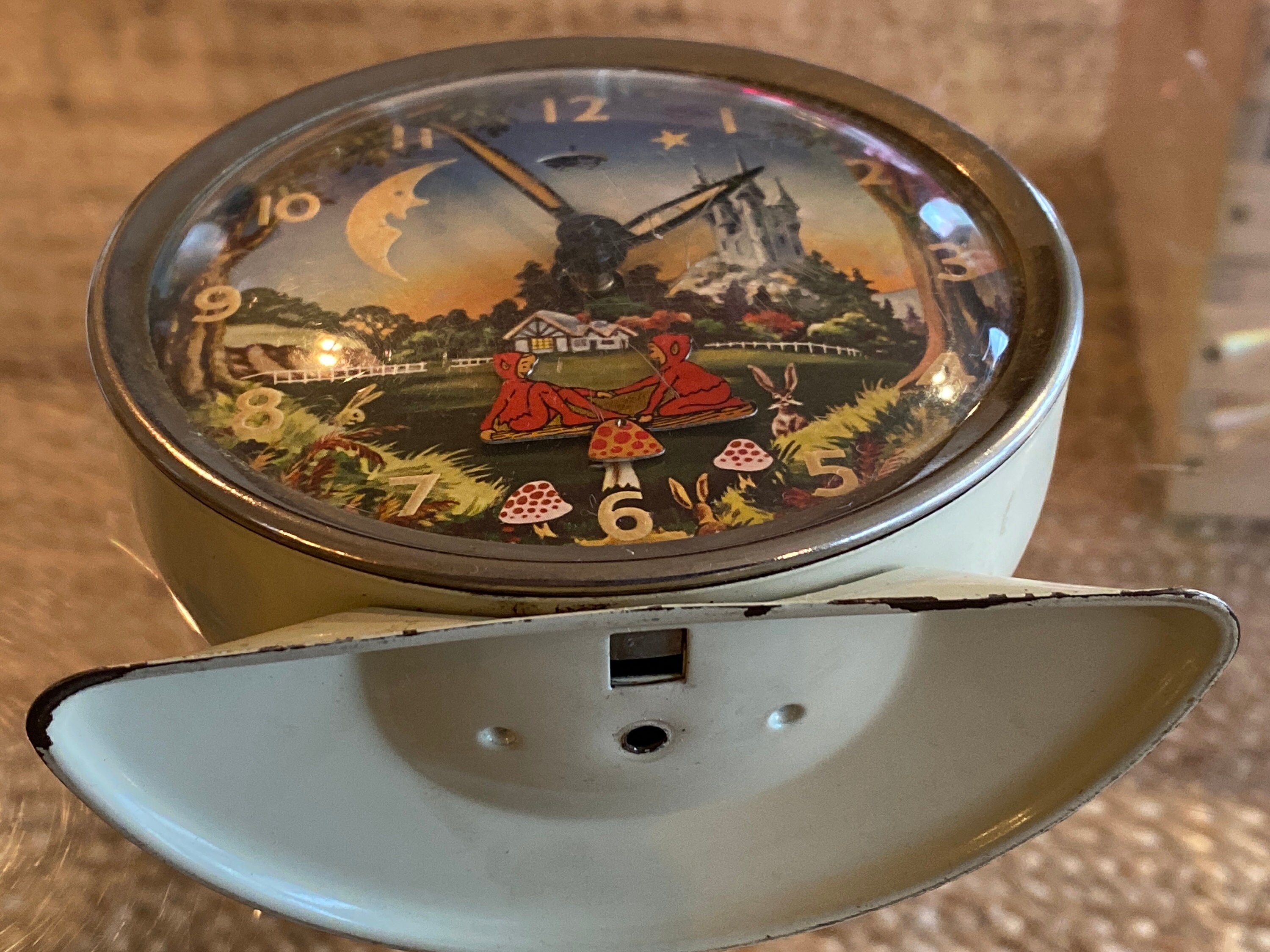 Vintage Animated Westclox Fairytale Land Elves Moon Childrens 50s Alarm ...