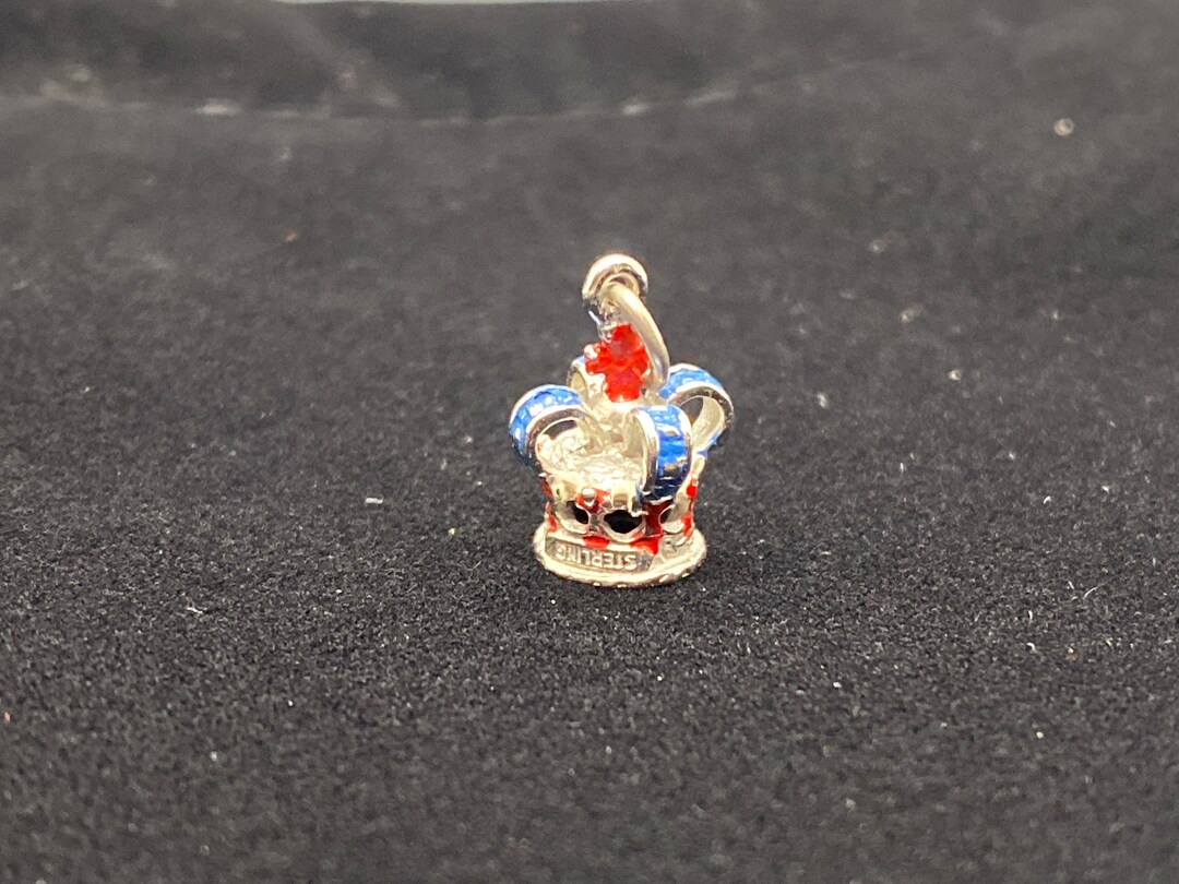 STG JMF Sterling Silver Painted Royal Crown Charm - Etsy