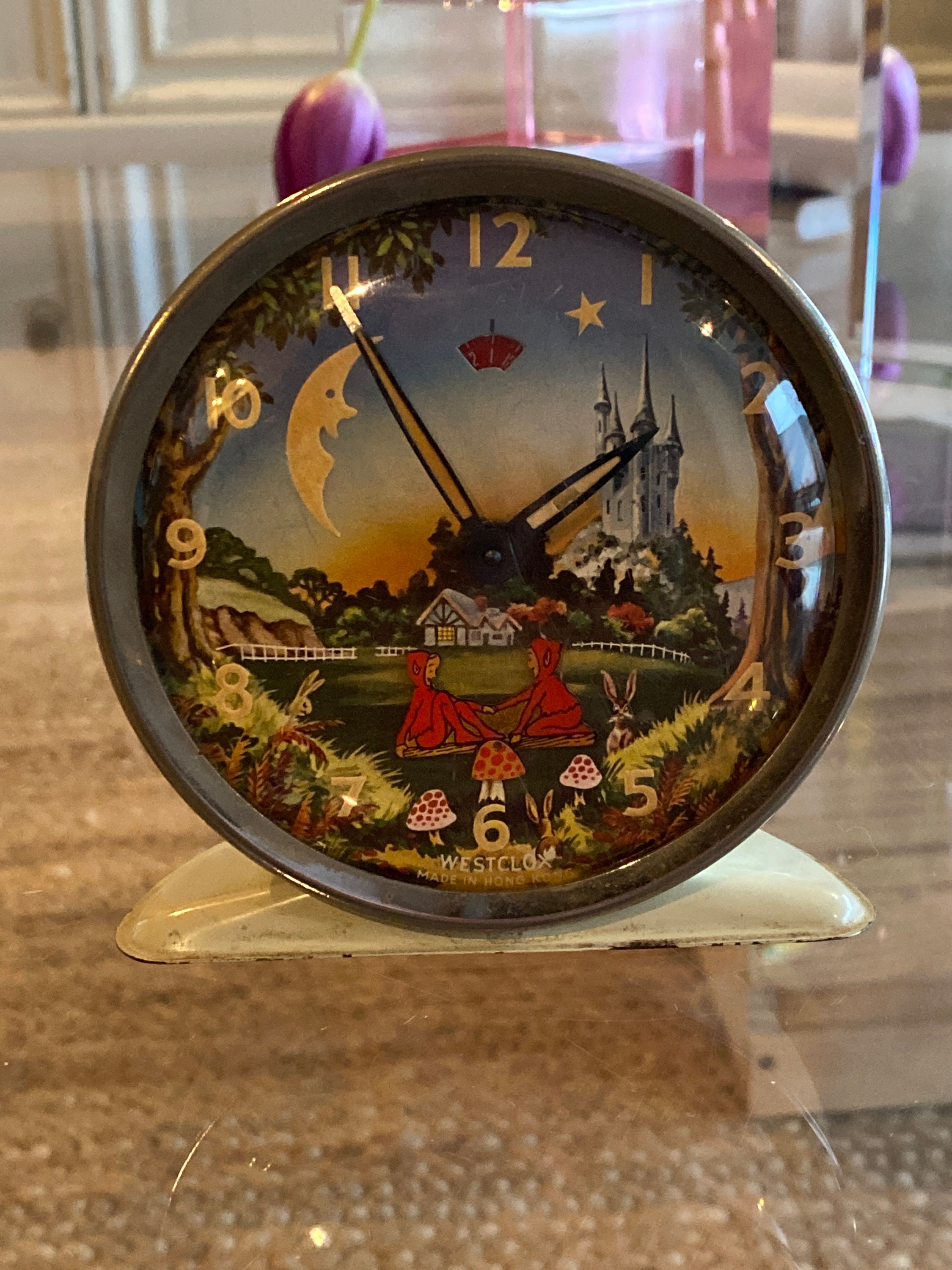 Vintage Animated Westclox Fairytale Land Elves Moon Childrens 50s Alarm ...