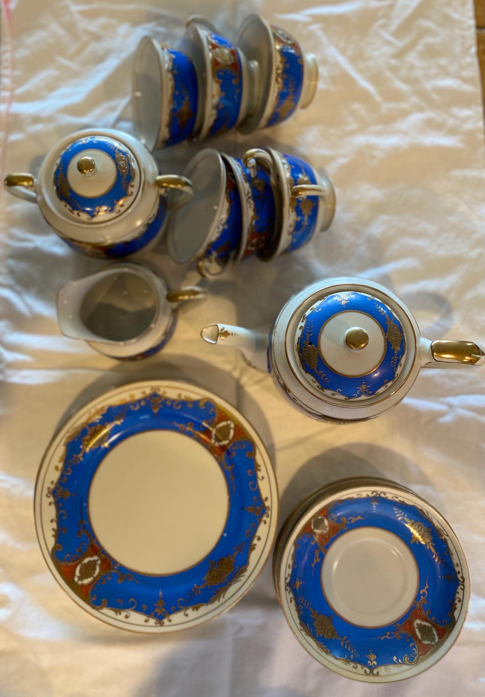 HIRA China Made in Japan Blue and Gold Tea Set - Etsy